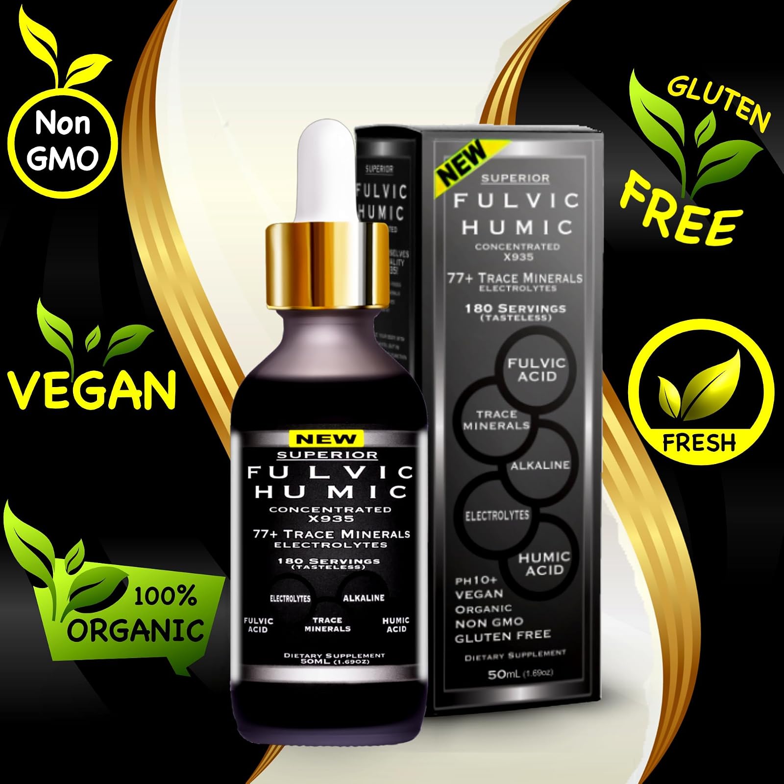 Natural fulvic humic drops for vitality