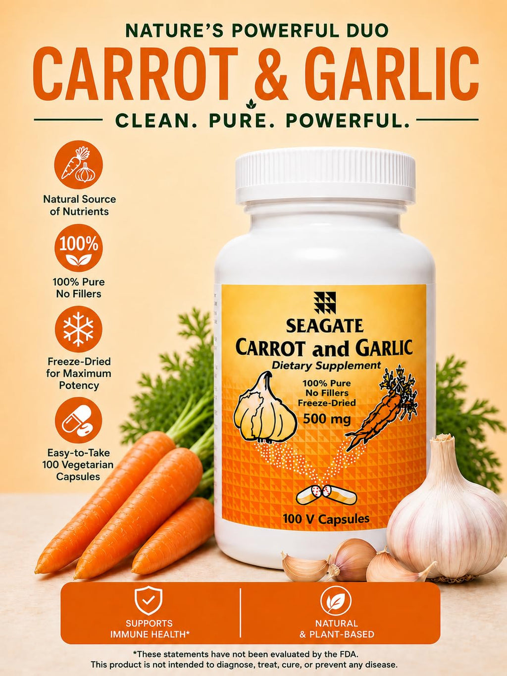 natural garlic and carrot extract