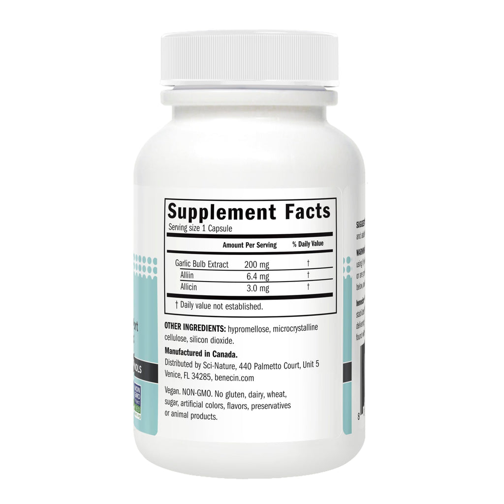 Natural garlic capsules with polyphenols