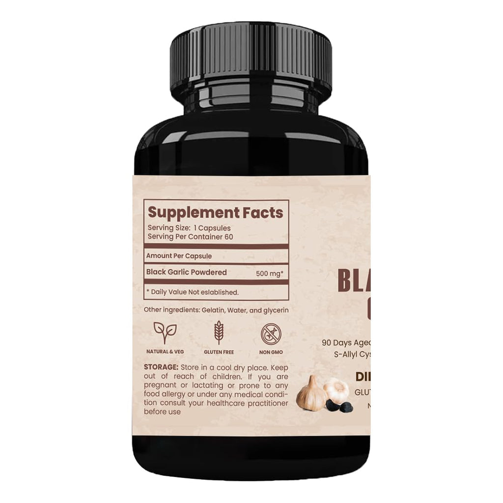 Natural garlic supplement capsules