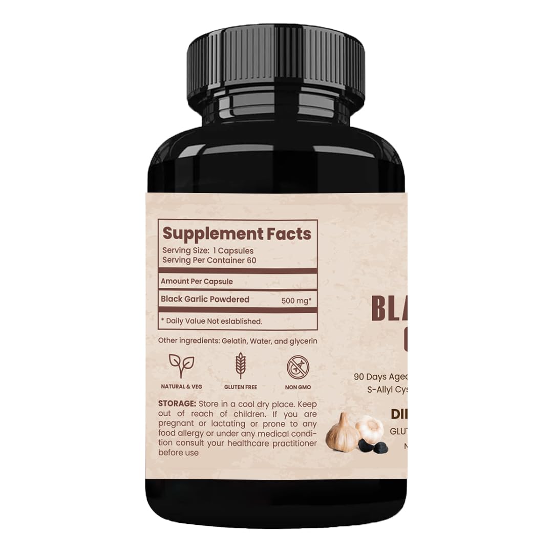Natural garlic supplement capsules