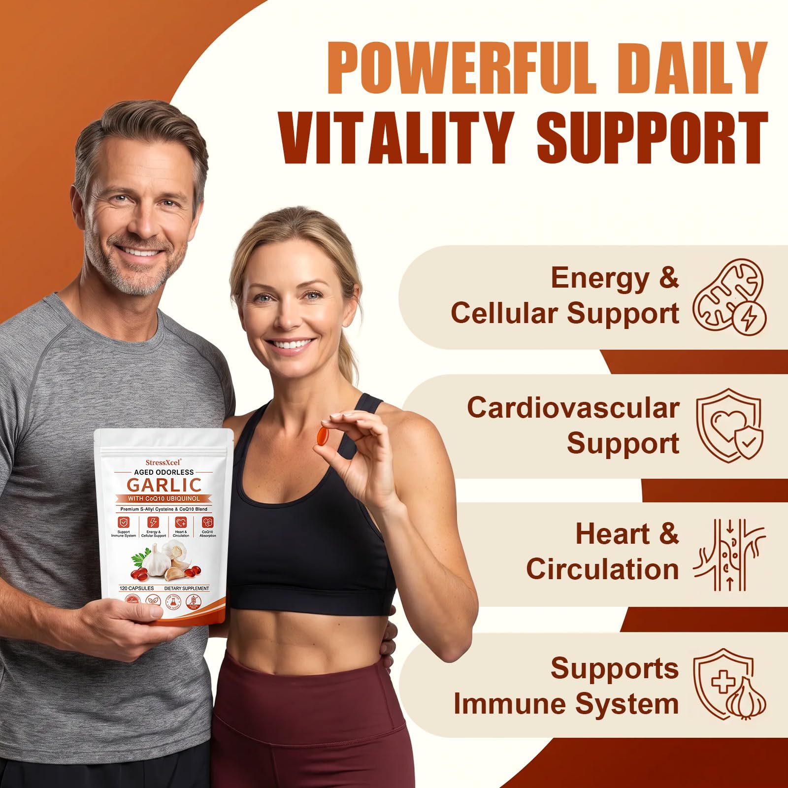 Natural garlic supplement for heart health