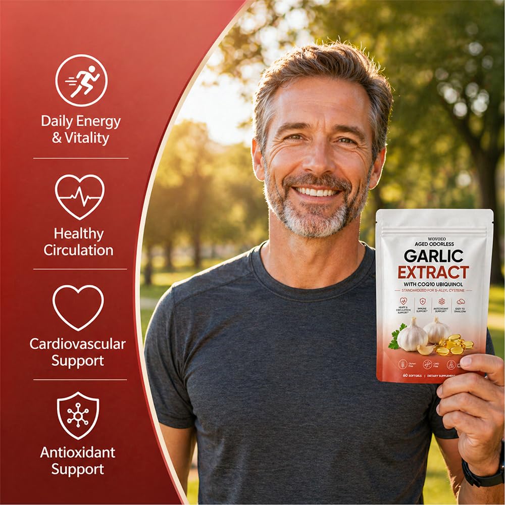Natural garlic supplement for heart health