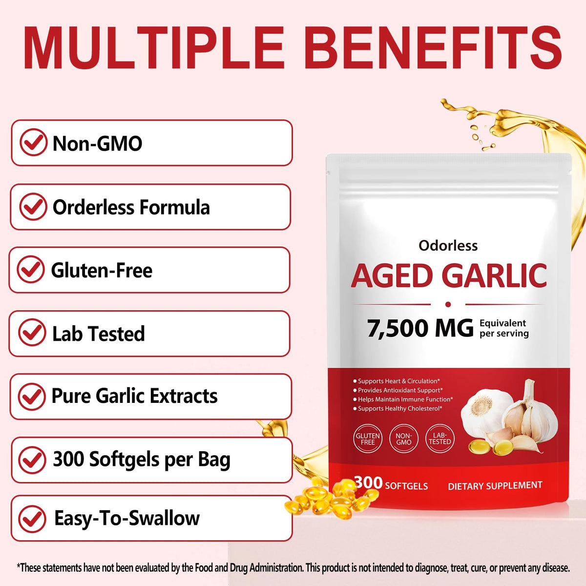 Natural garlic supplement for wellness