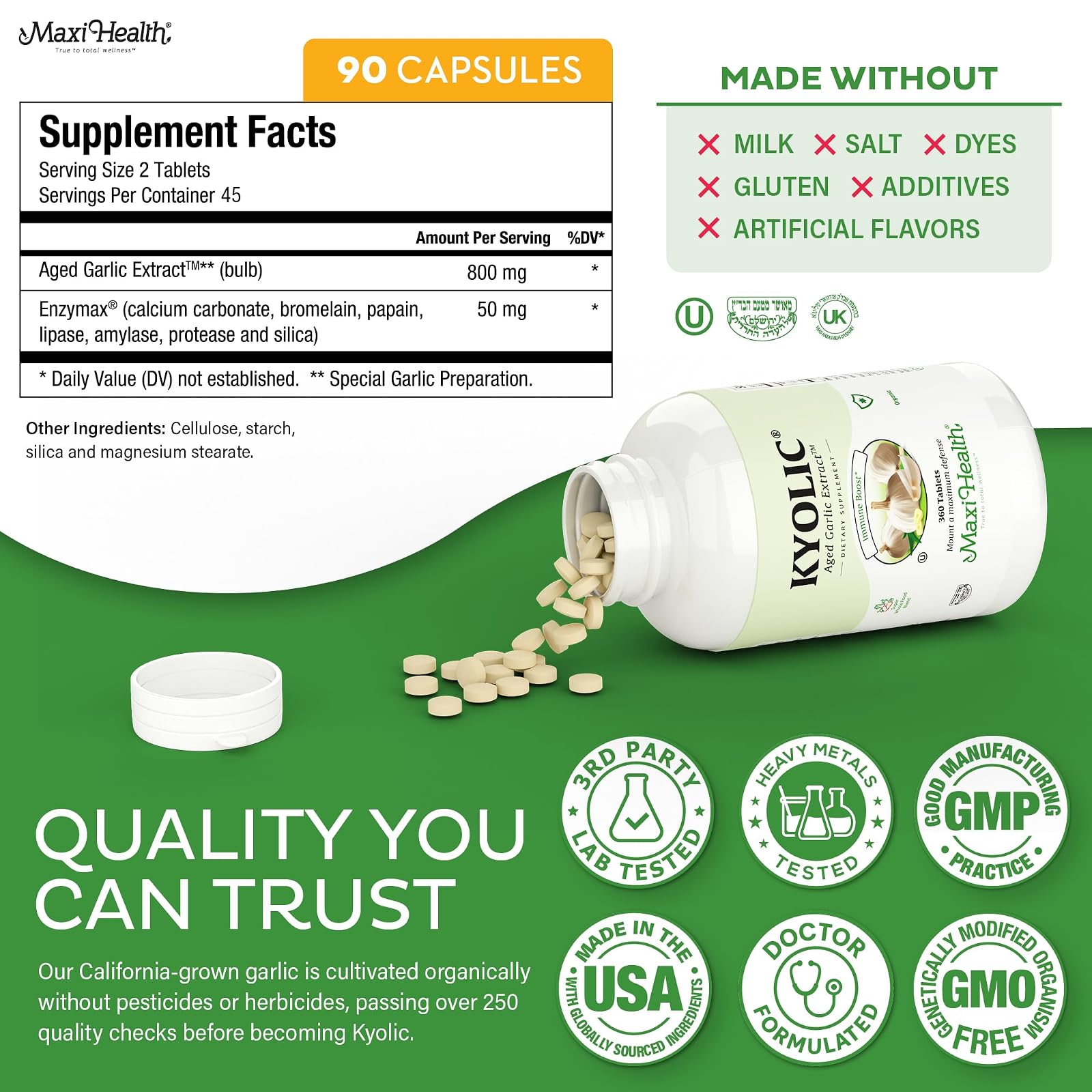 Natural garlic supplement for wellness