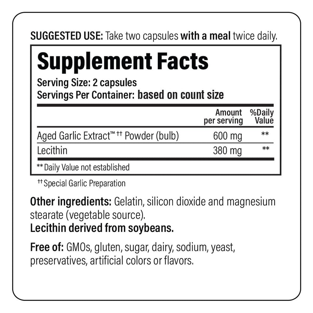 Natural garlic supplement for wellness