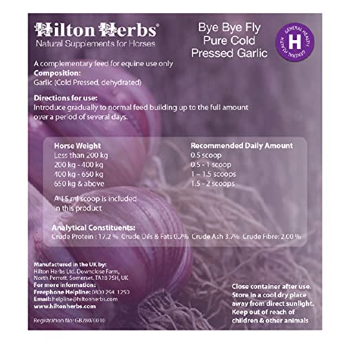 Natural garlic supplement with included scoop