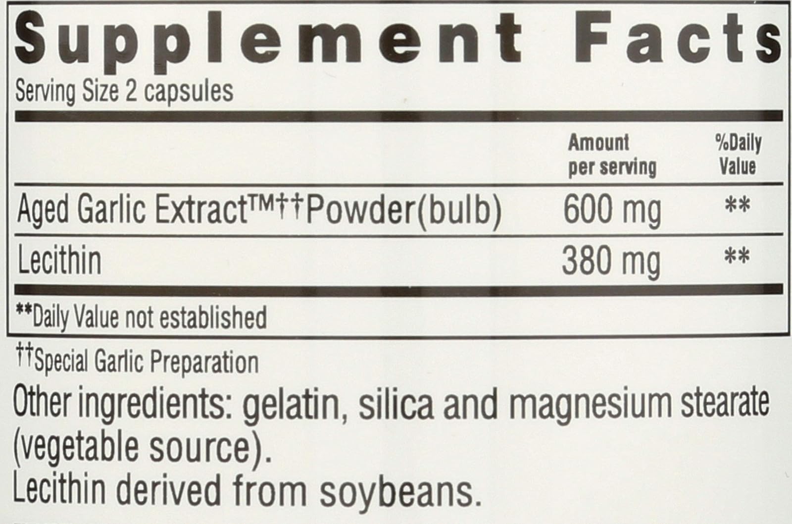 natural garlic supplement with lecithin
