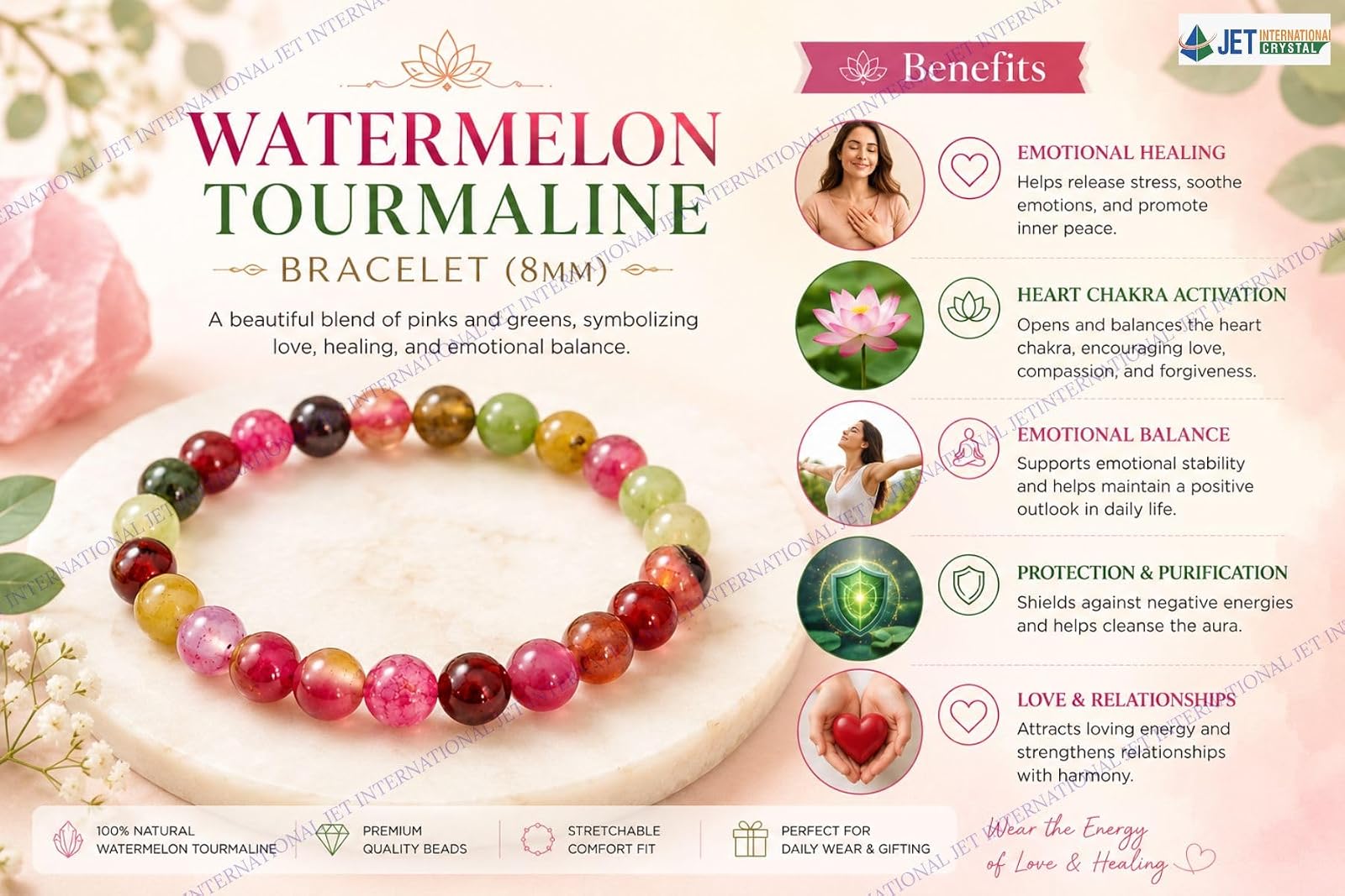 natural gemstone bracelet for energy