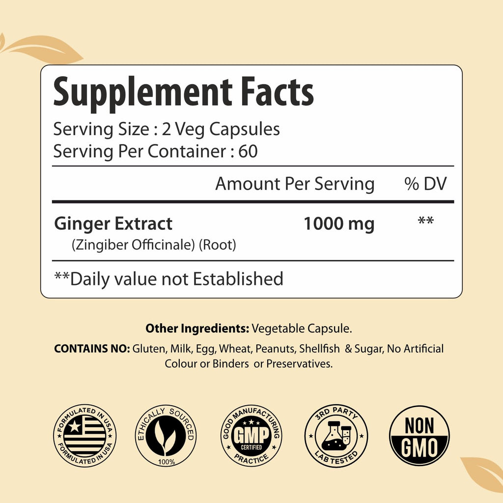 Natural ginger root supplement benefits