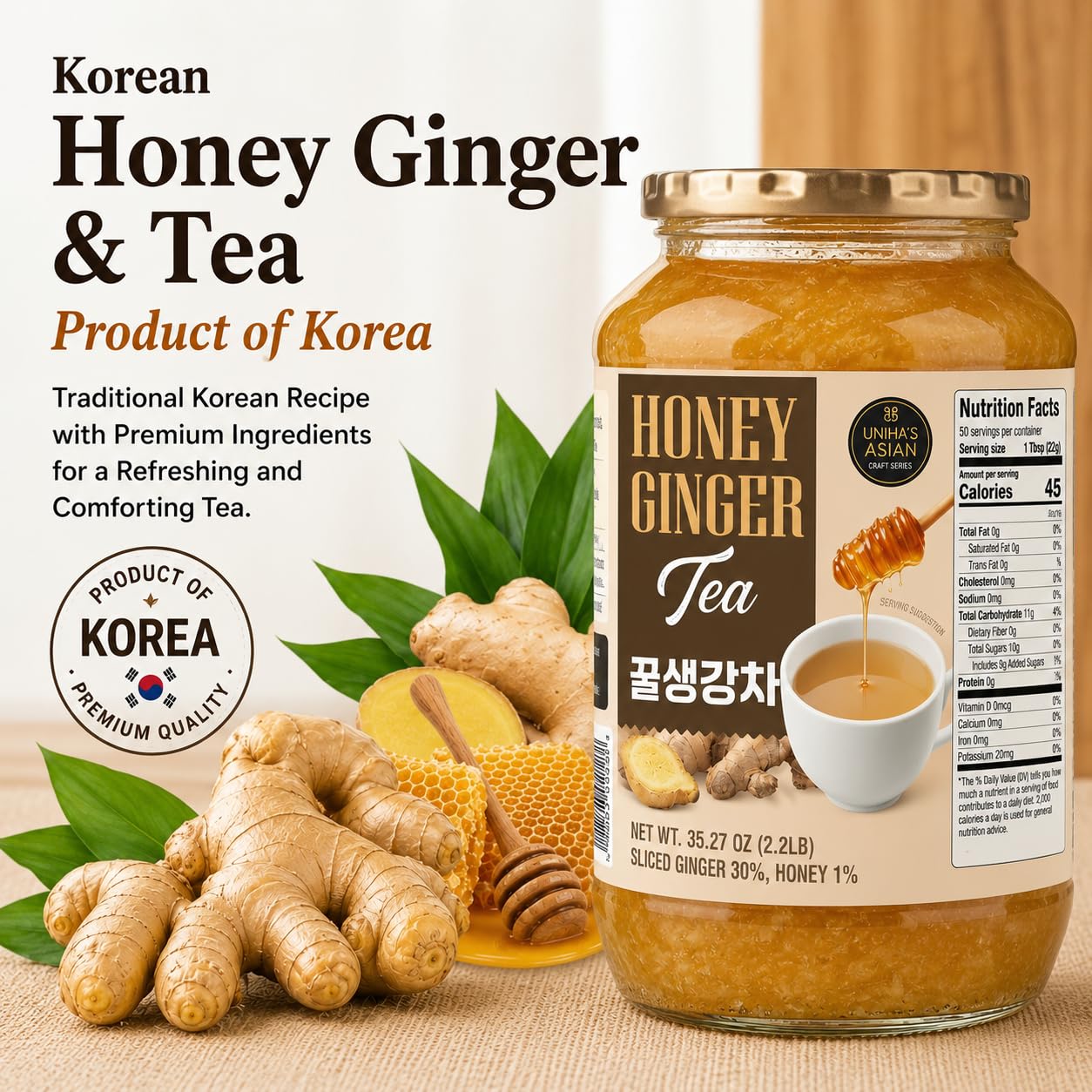 natural ginger tea for wellness