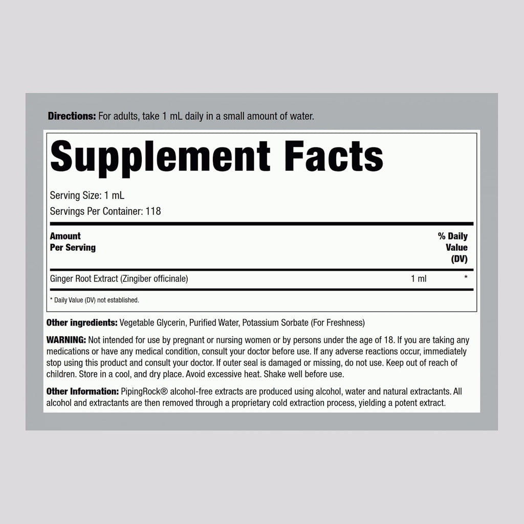 natural ginger tea supplement drops