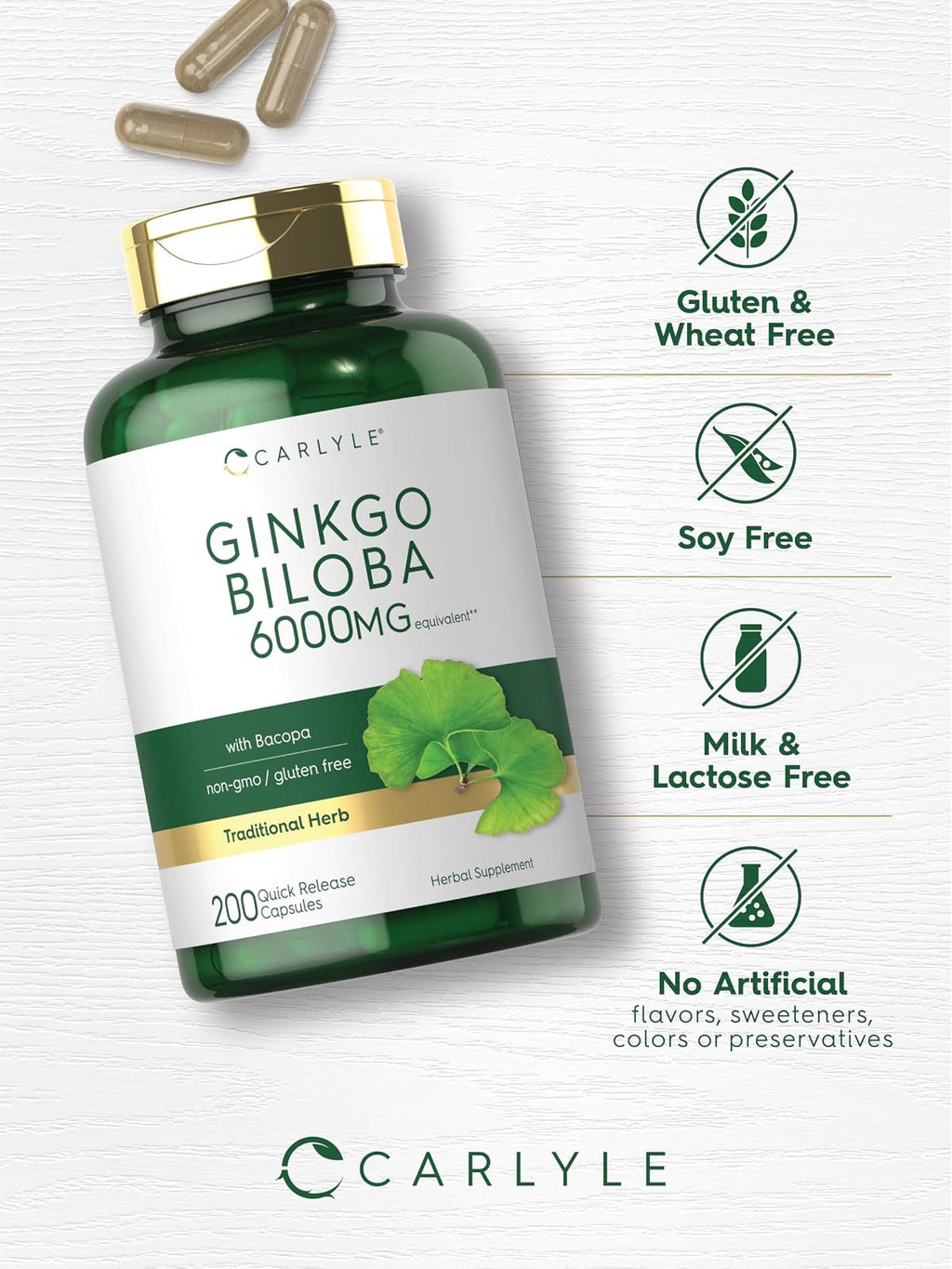 Natural ginkgo biloba for cognitive support