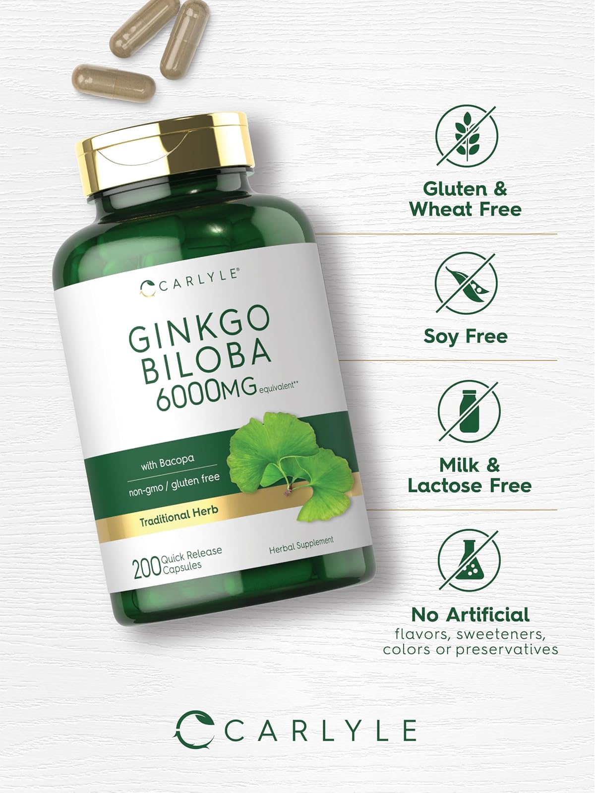 Natural ginkgo biloba for cognitive support
