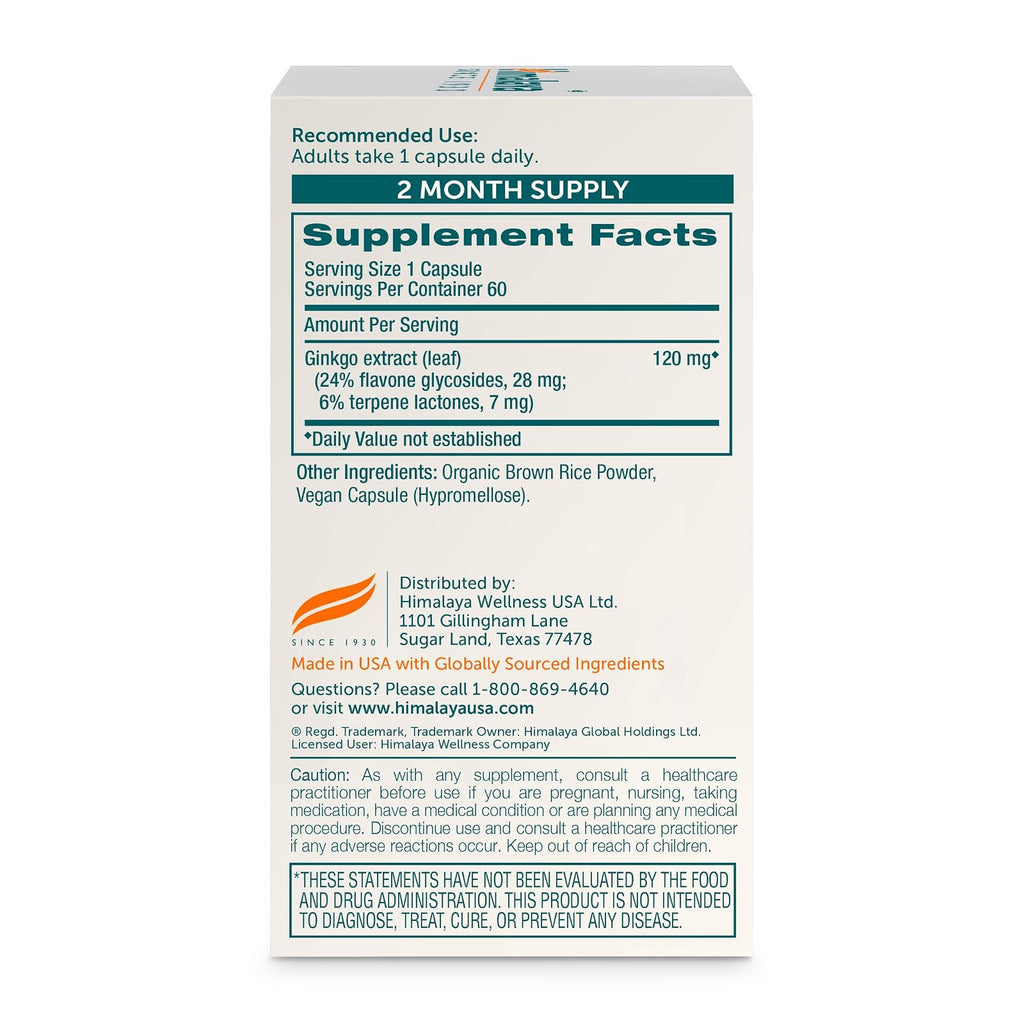 Natural Ginkgo Biloba supplement for focus
