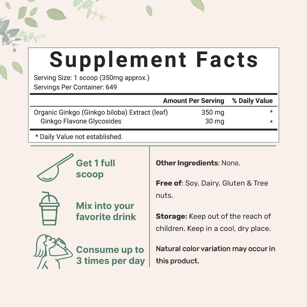 natural ginkgo biloba supplement for memory