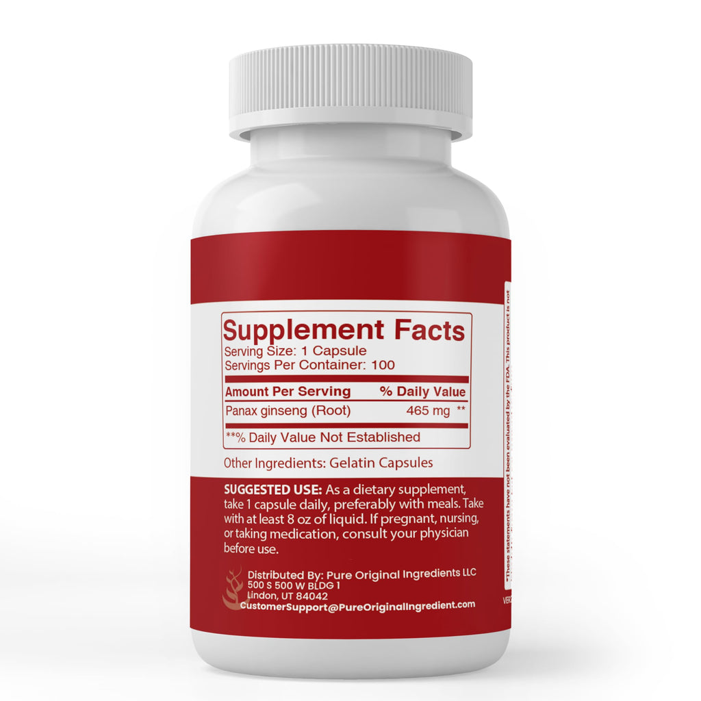 natural ginseng capsules with no additives