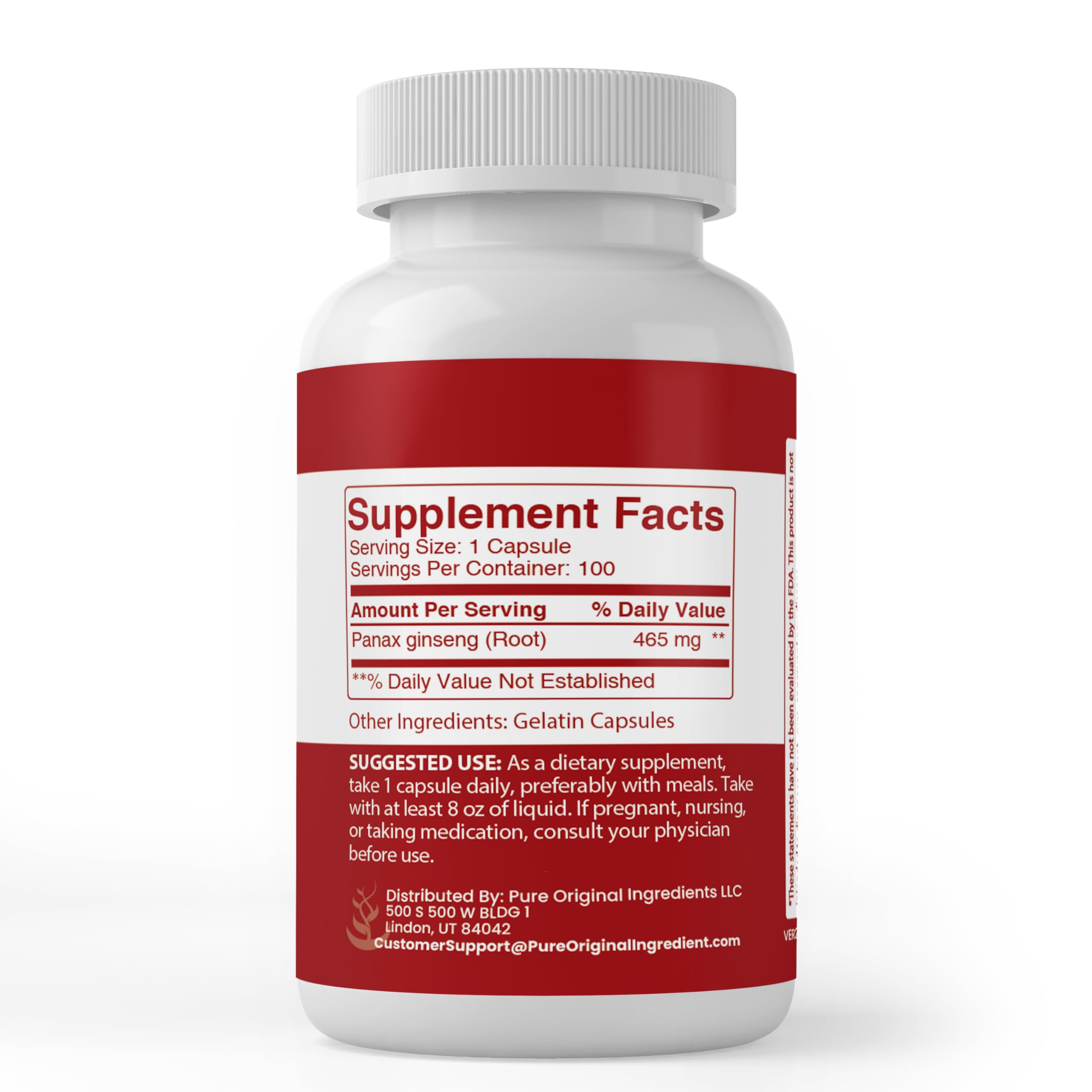natural ginseng capsules with no additives
