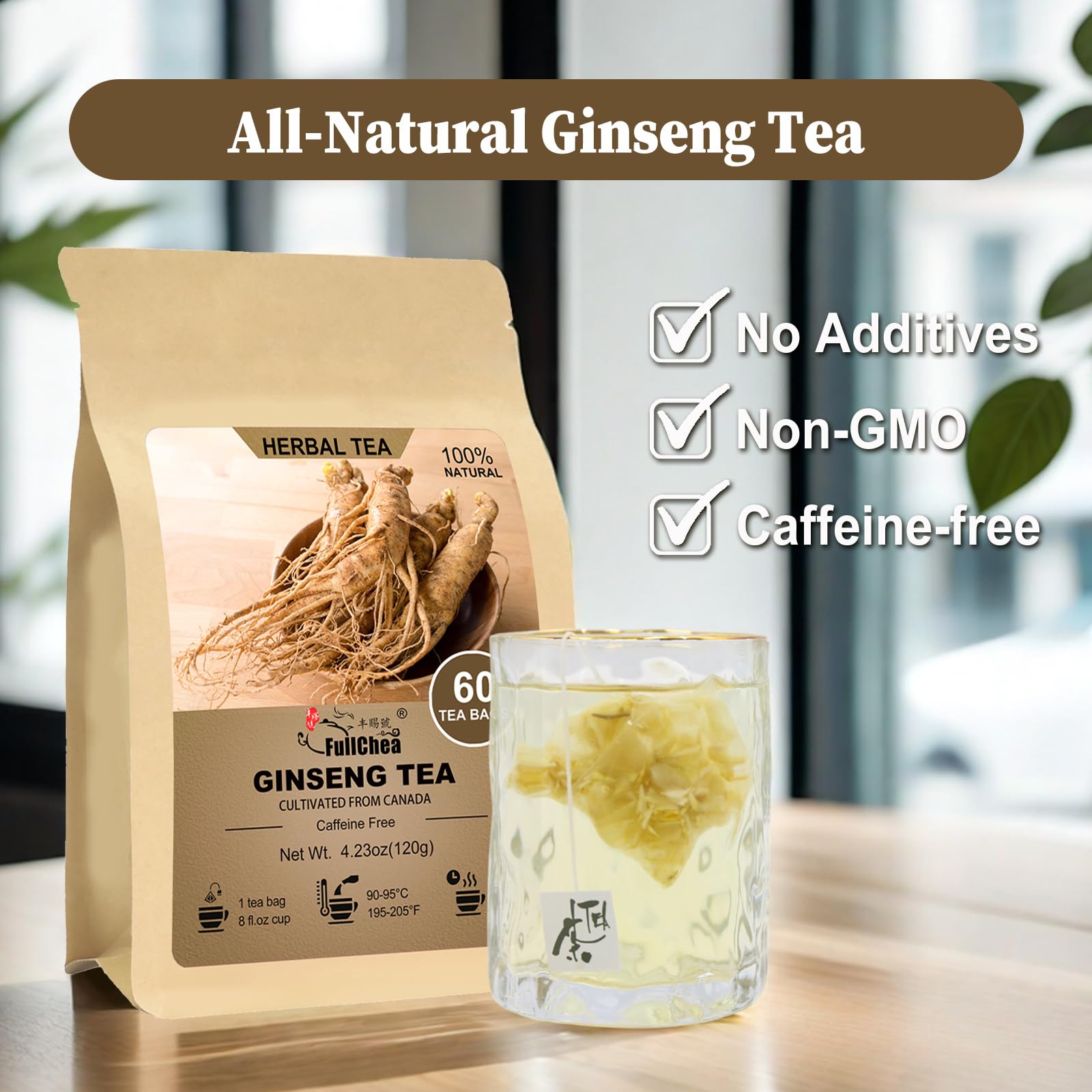 Natural ginseng tea for relaxation