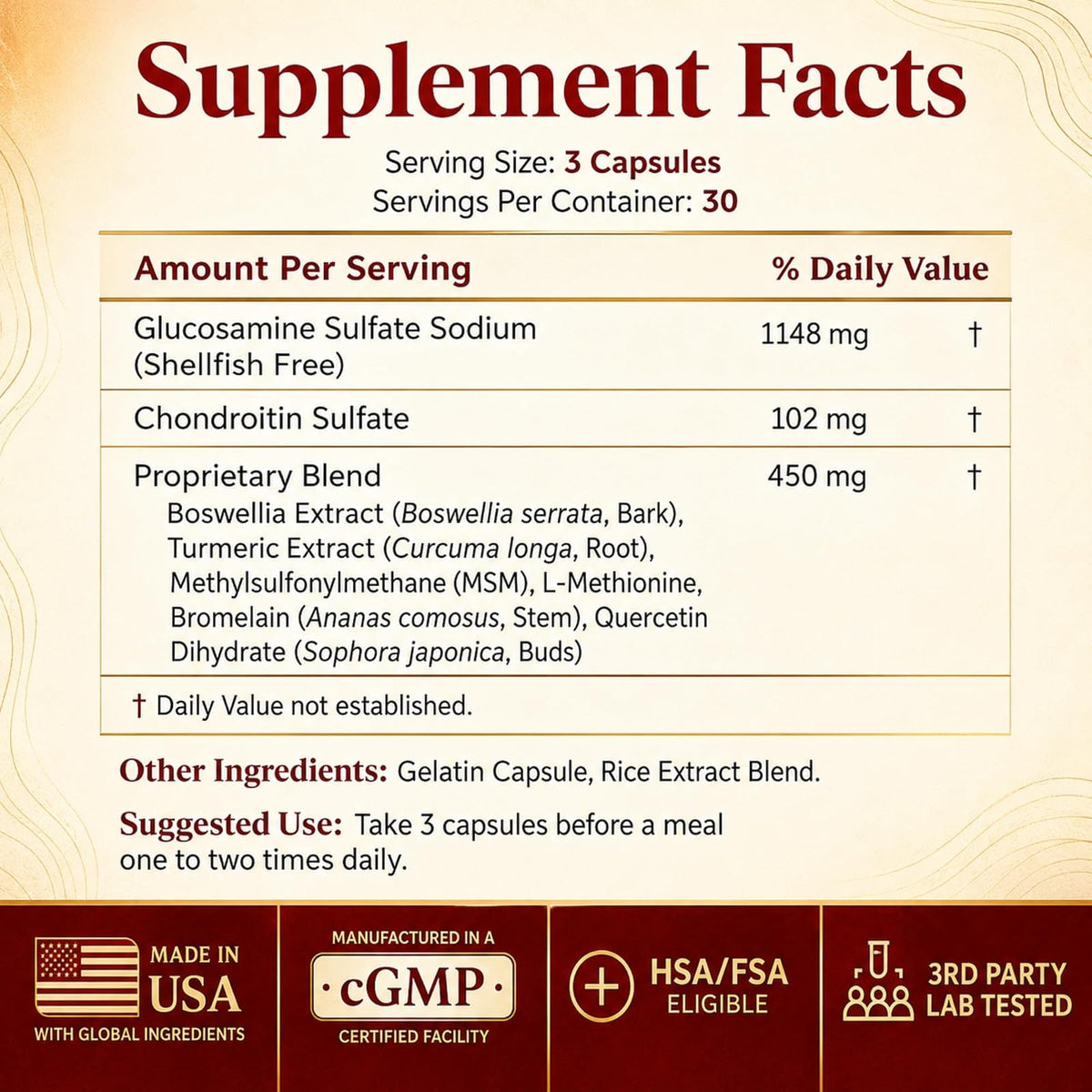 natural glucosamine chondroitin capsules