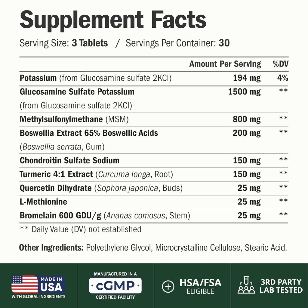 natural glucosamine chondroitin tablets