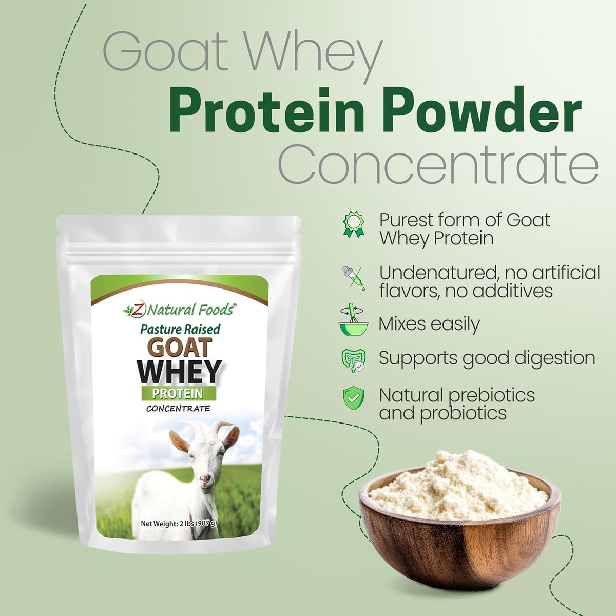 natural goat whey protein supplement