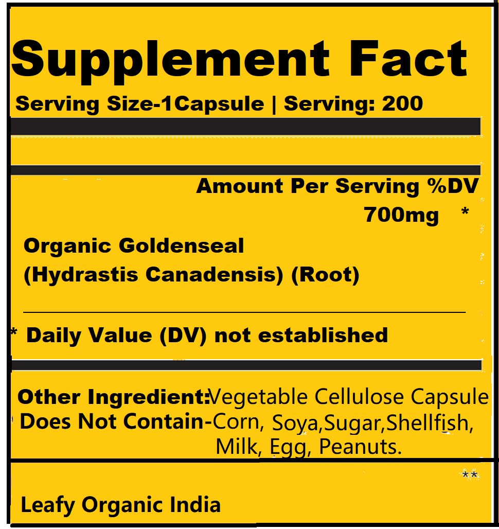 natural goldenseal herbal supplement 700 mg