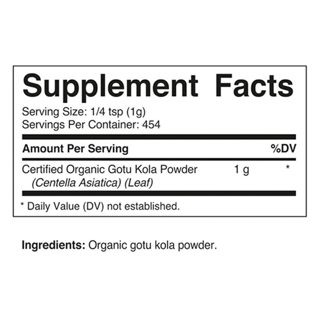 Natural Gotu Kola powder for stress relief