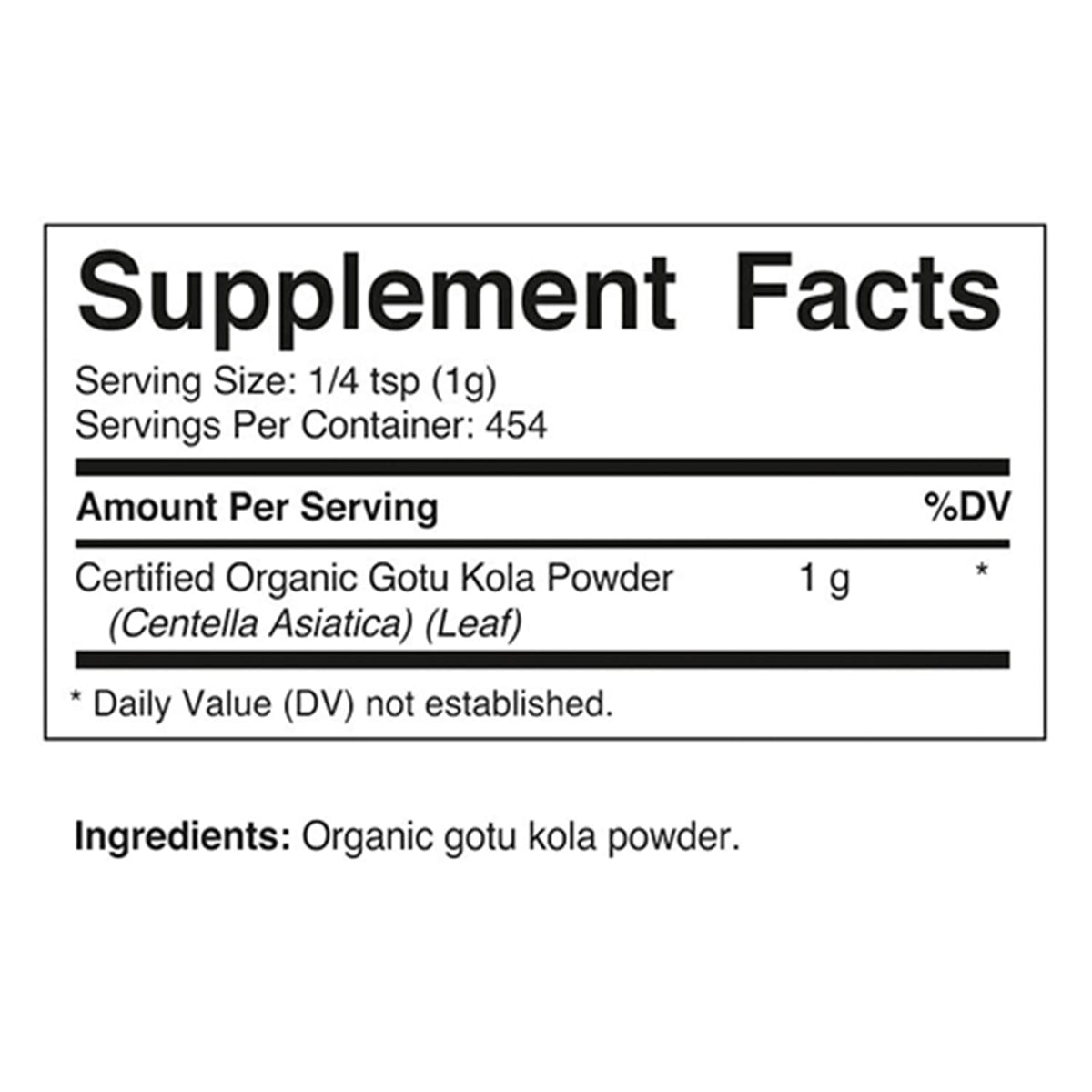 Natural Gotu Kola powder for stress relief