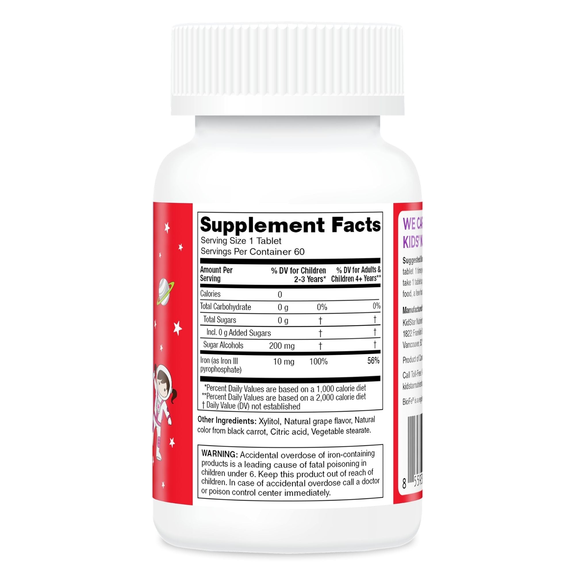 natural grape flavored iron tablets