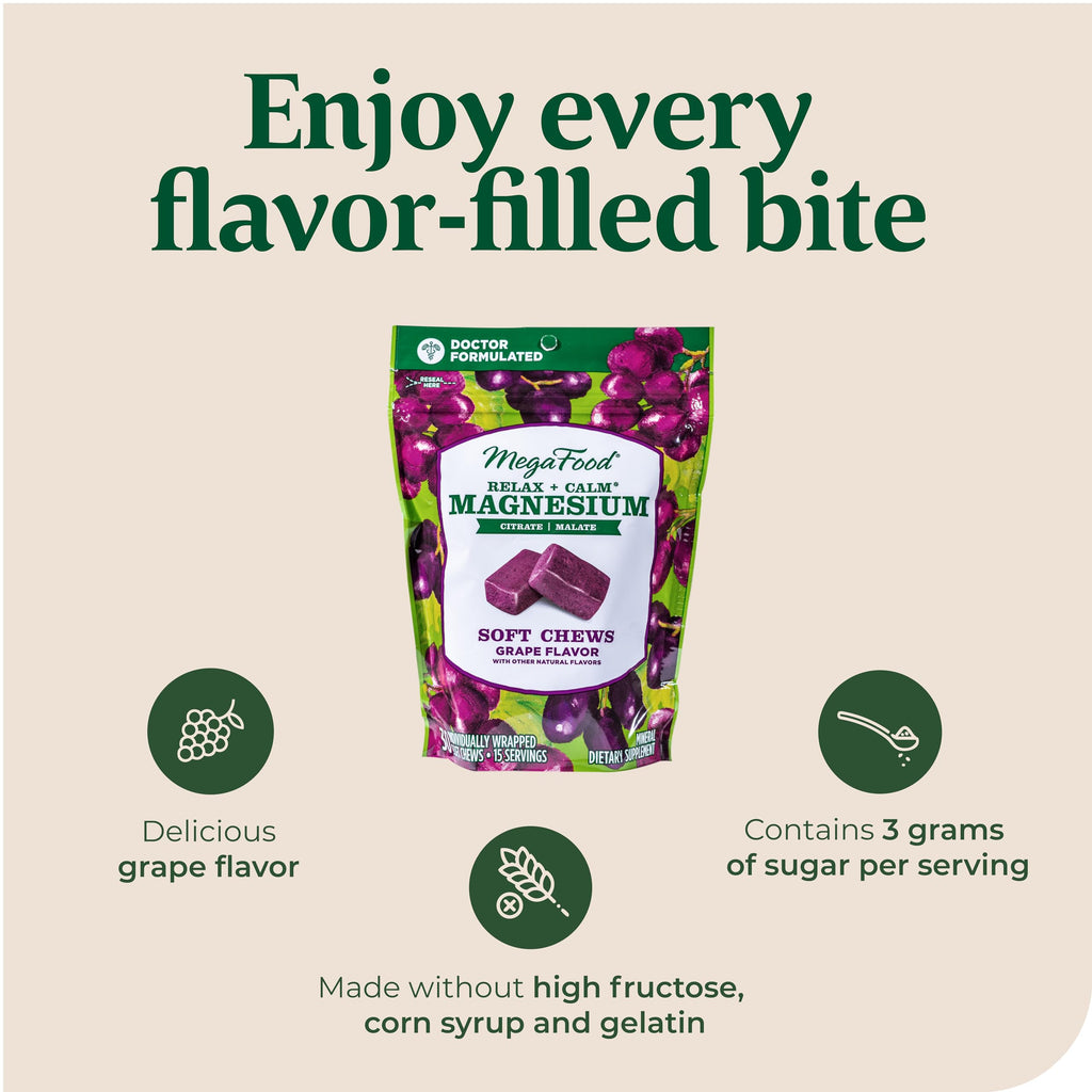 Natural grape magnesium for calming effects