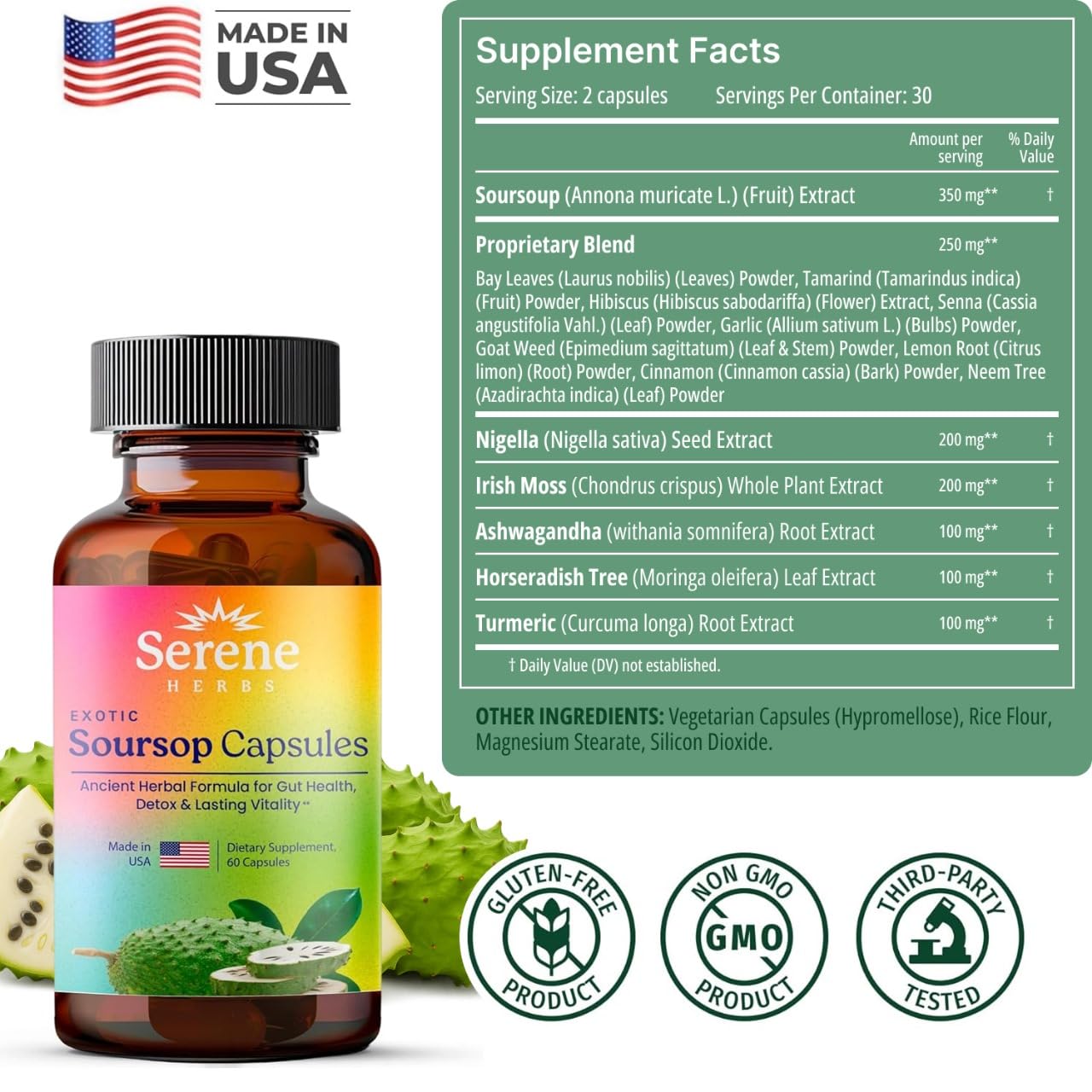 Natural Graviola soursop herbal supplement