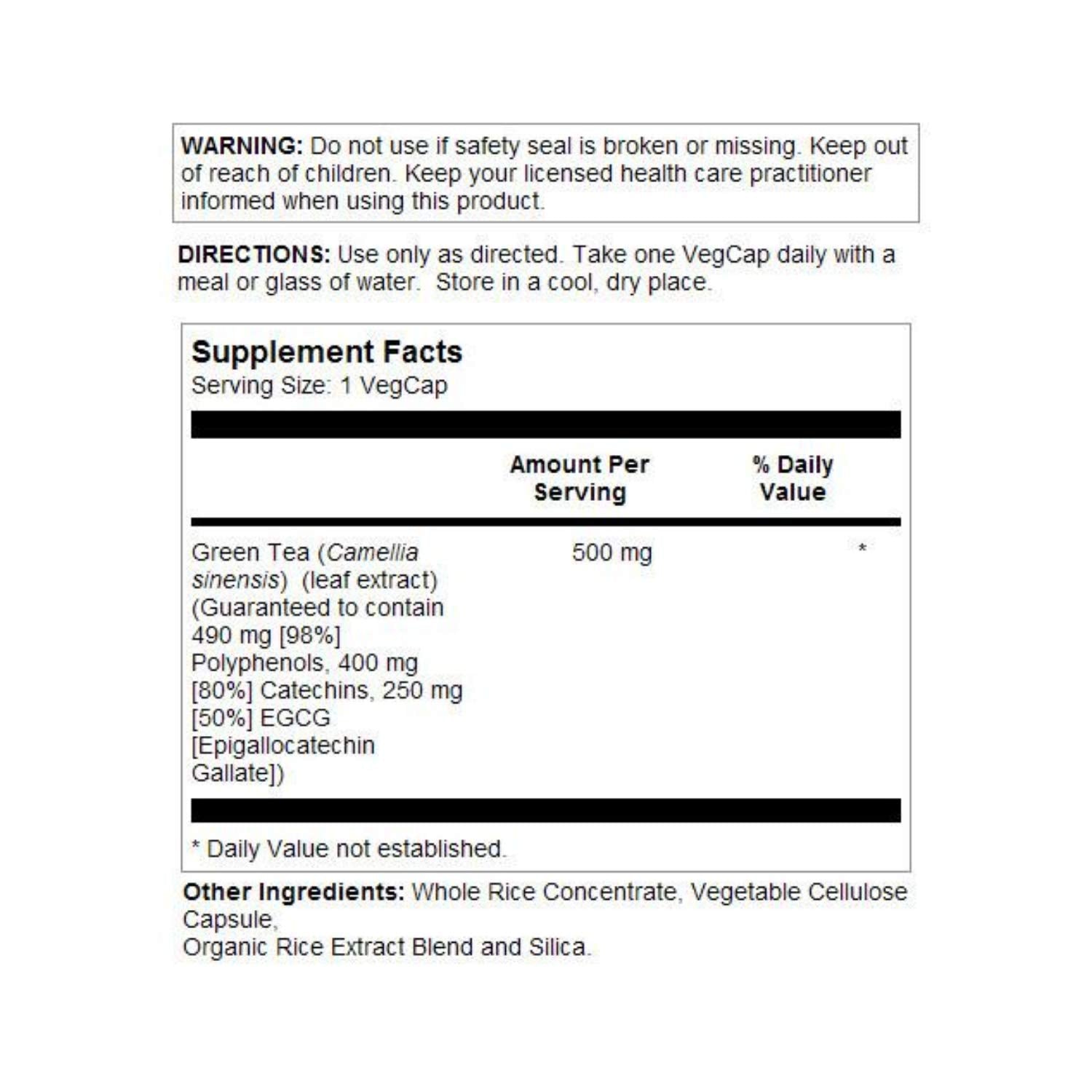 natural green tea extract supplement