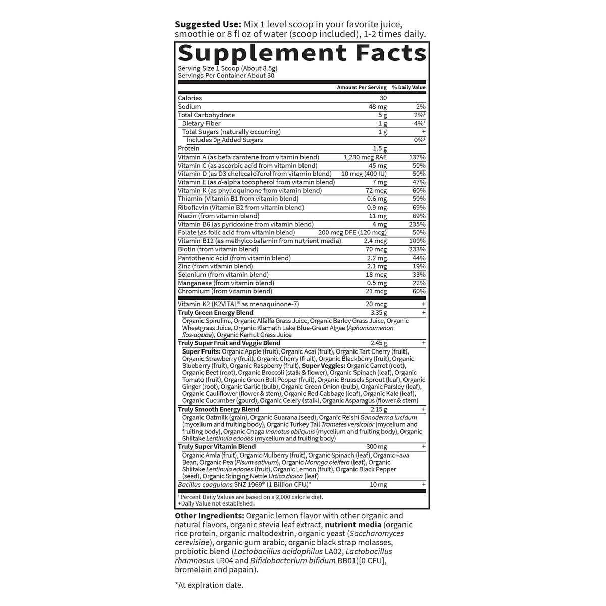 natural greens powder for recovery