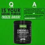 Natural greens powder for smoothies