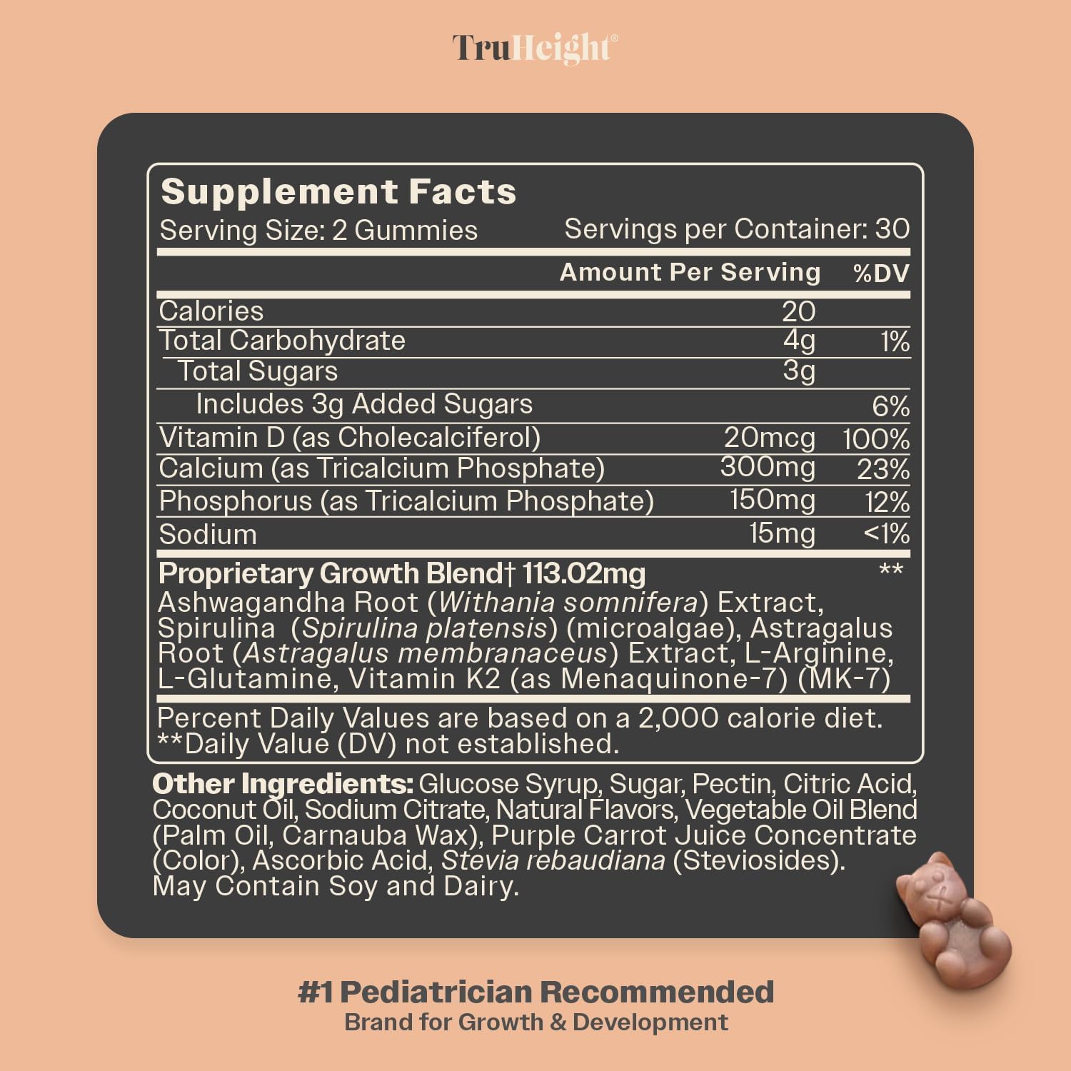 natural growth support gummies for children