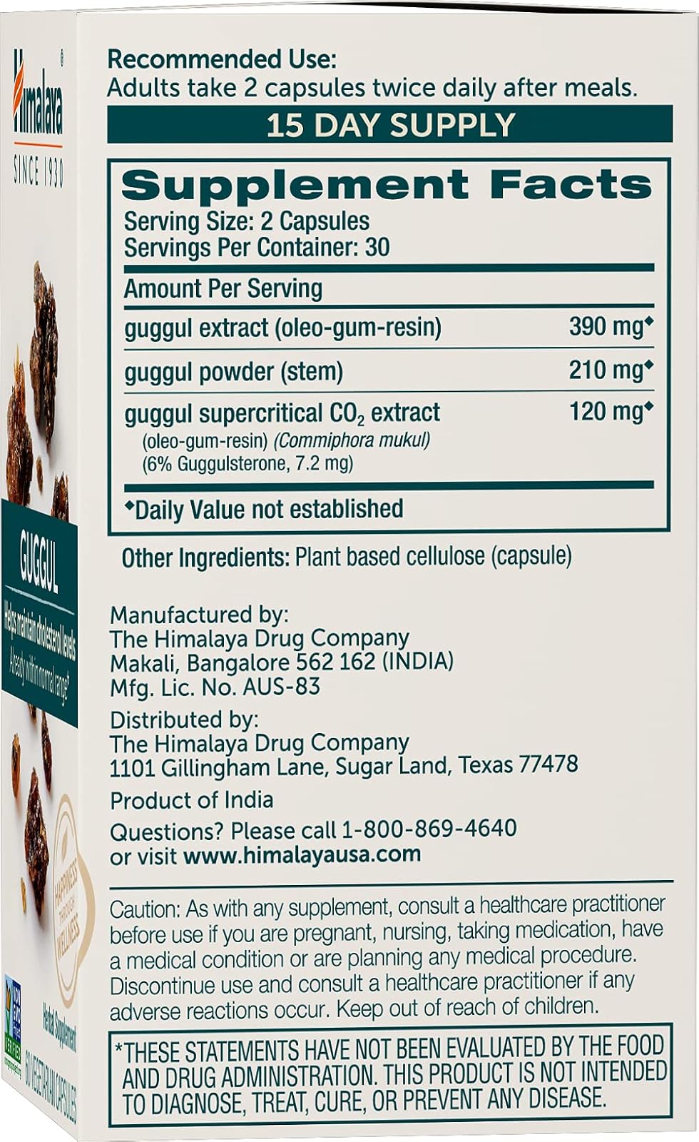 Natural Guggul capsules for wellness