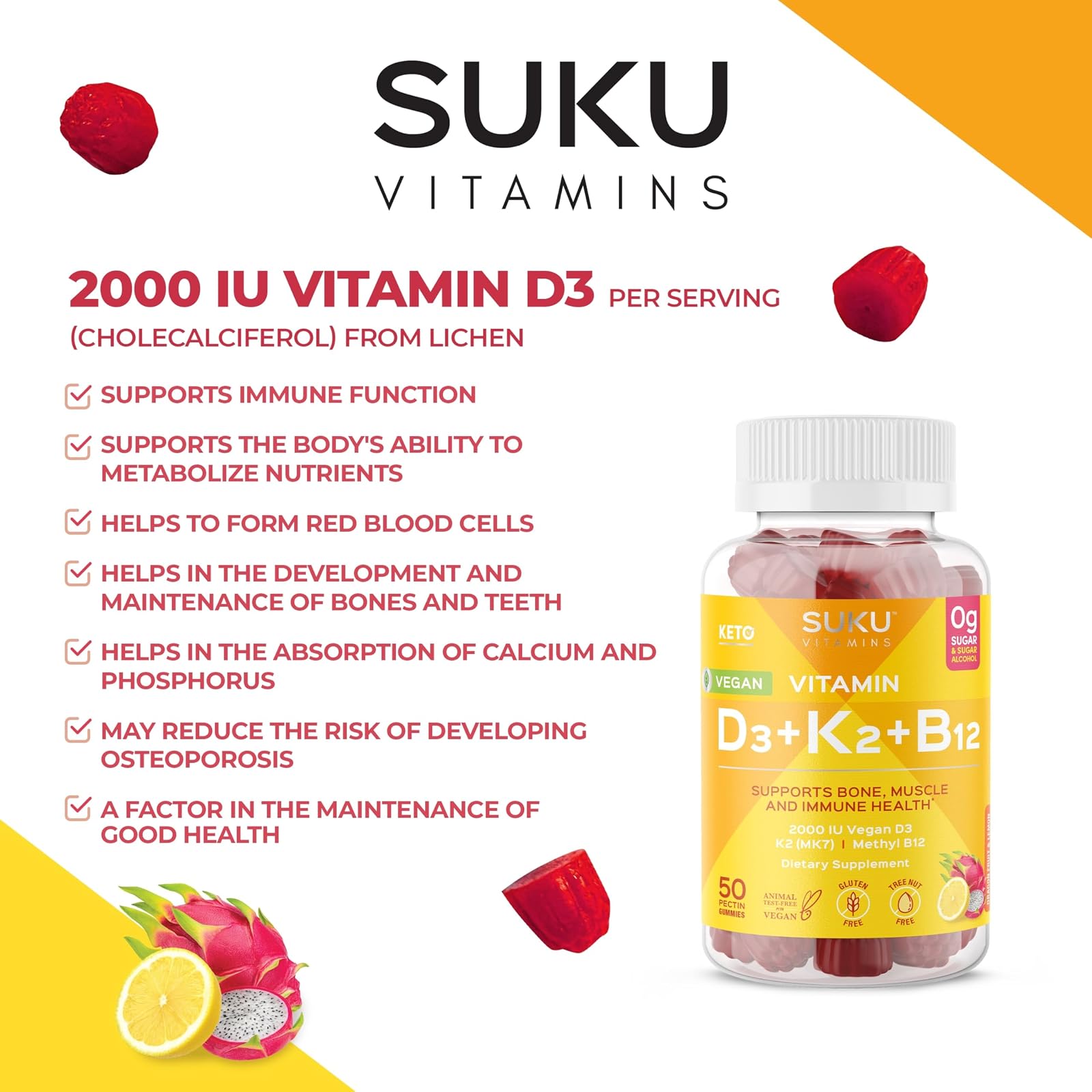 Natural gummy vitamins for bone health