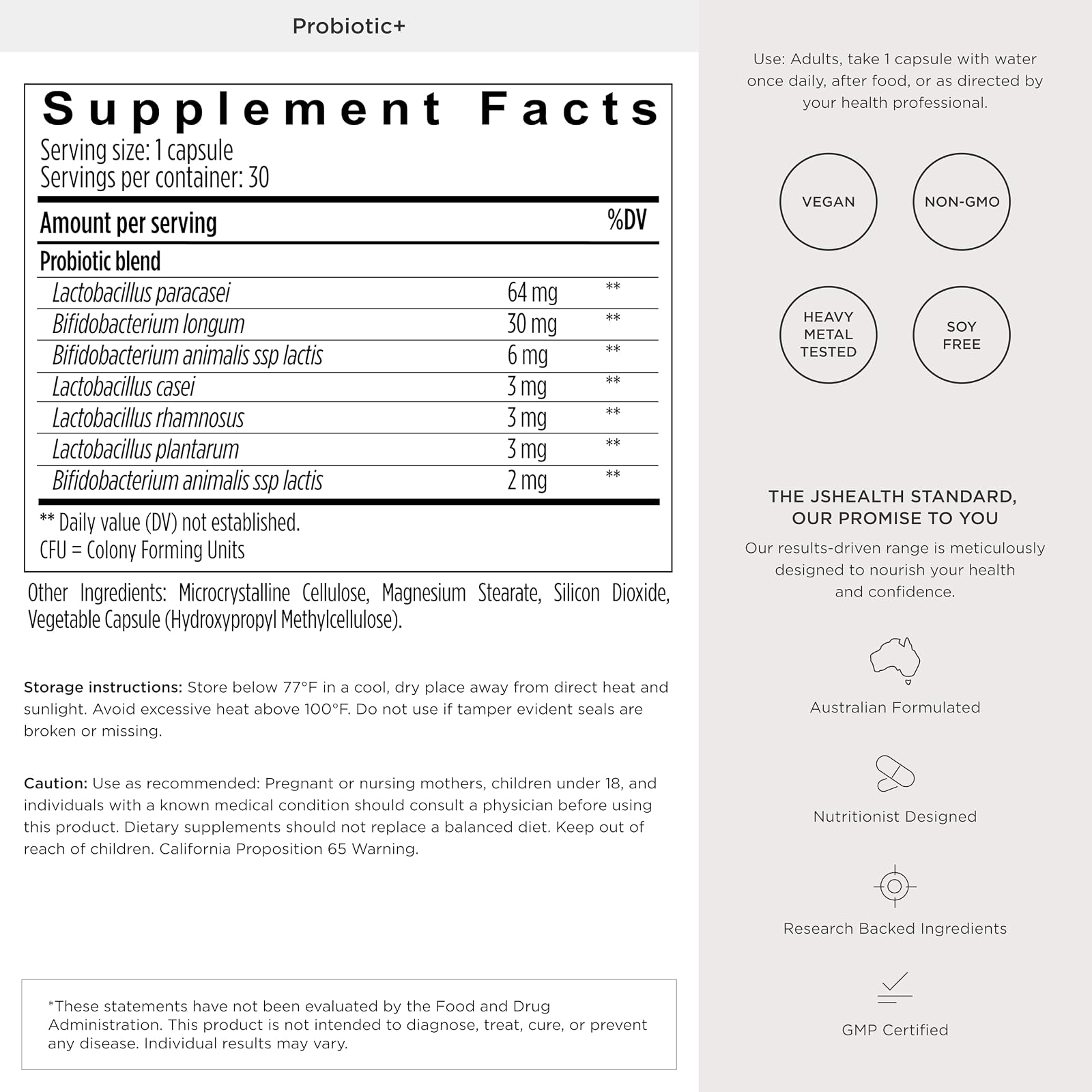 natural gut health probiotics formula