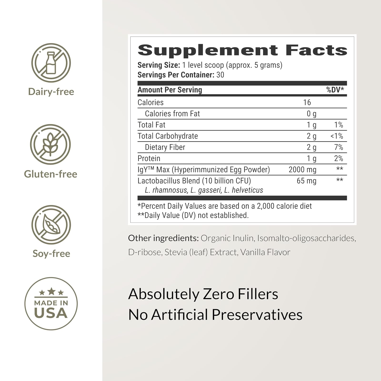 natural gut support powder formula