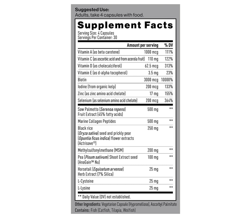 Natural hair growth support supplement