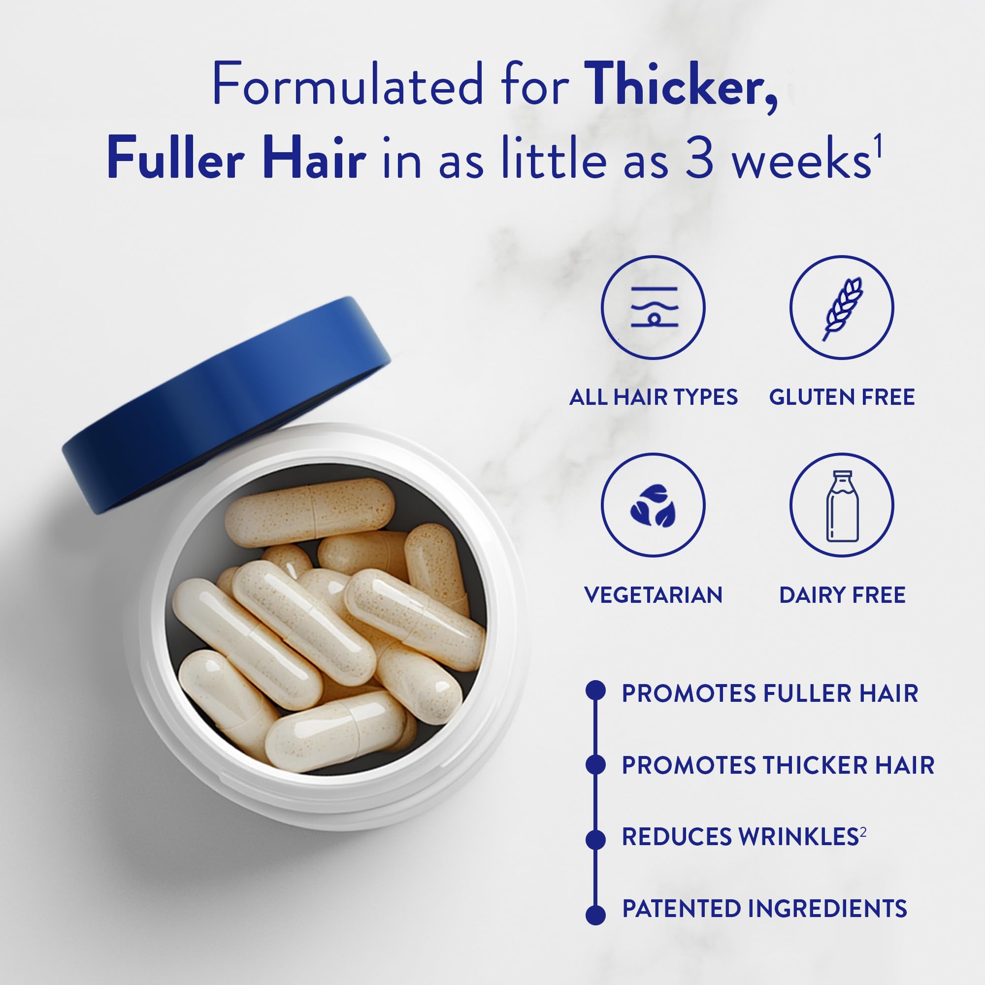 Natural hair growth support supplements