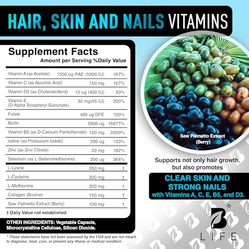 Natural hair growth vitamin formula