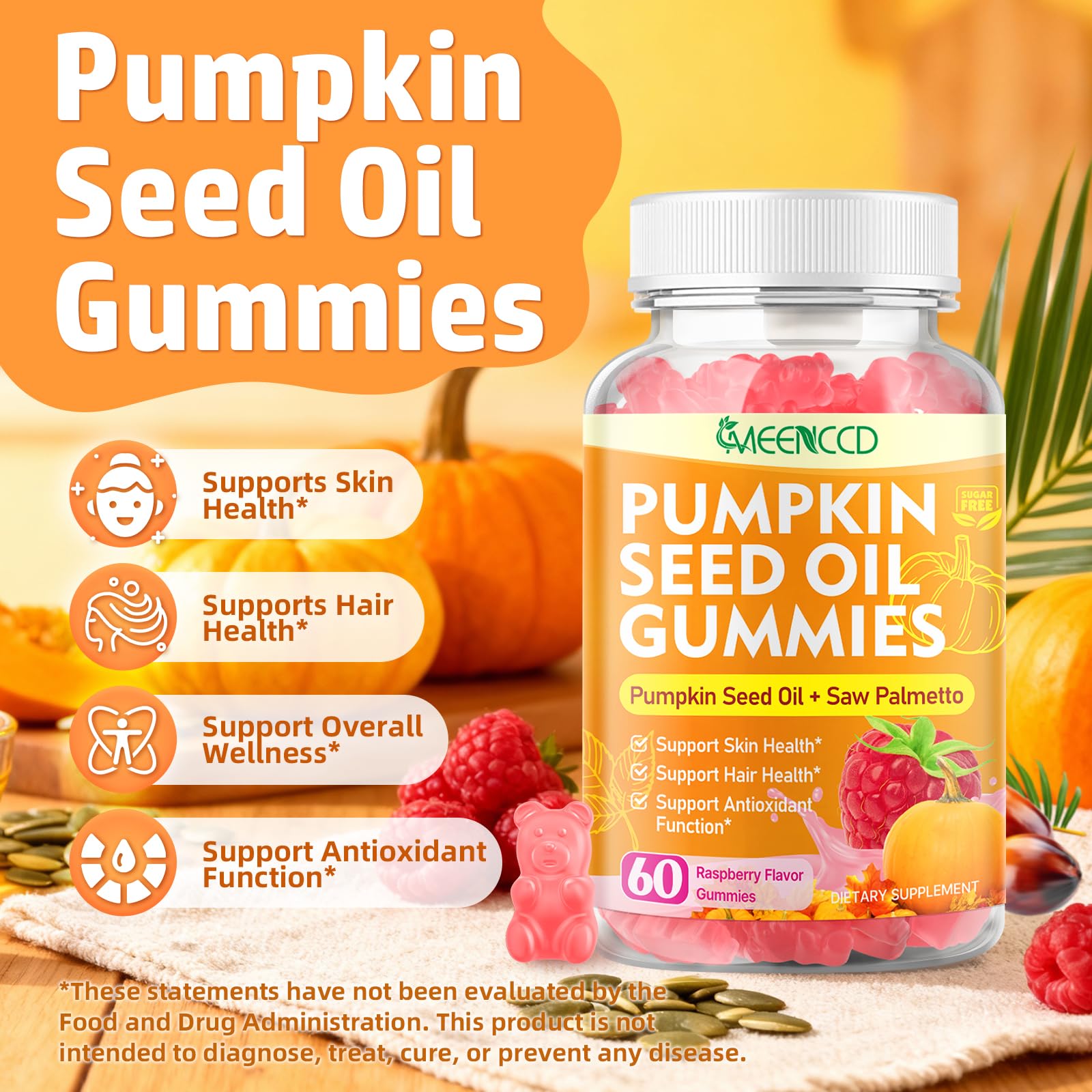 Natural hair support gummies