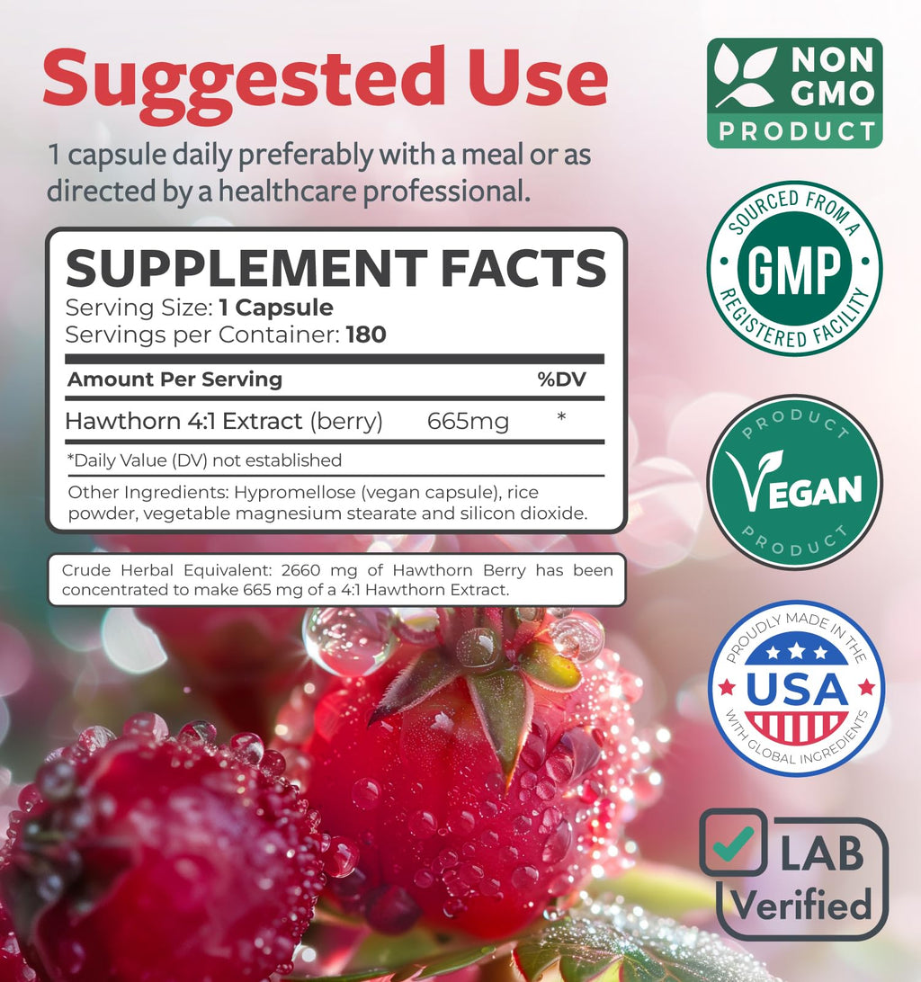 Natural hawthorn berries for heart support