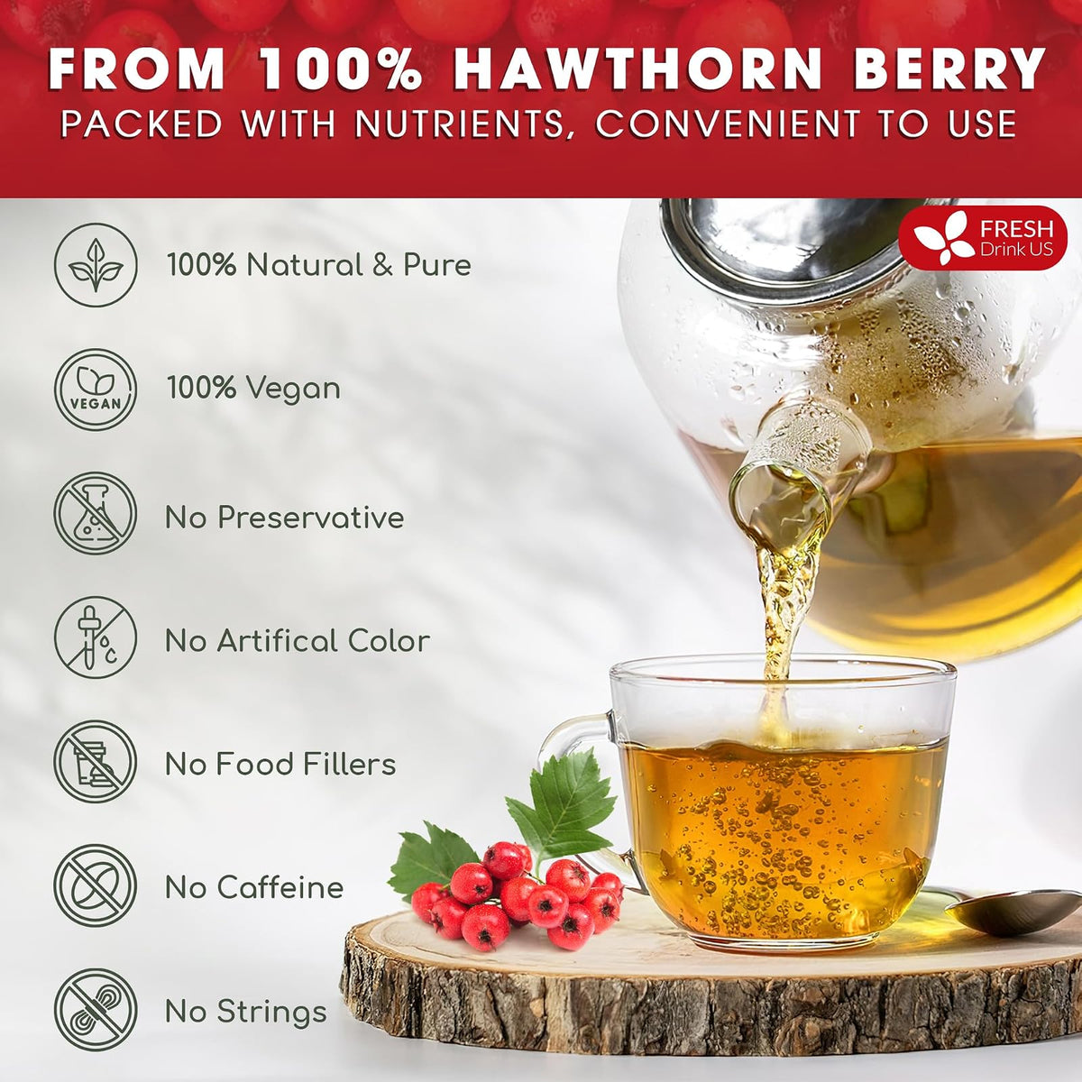 natural hawthorn berry tea for wellness