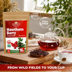 Natural hawthorn berry tea infusion