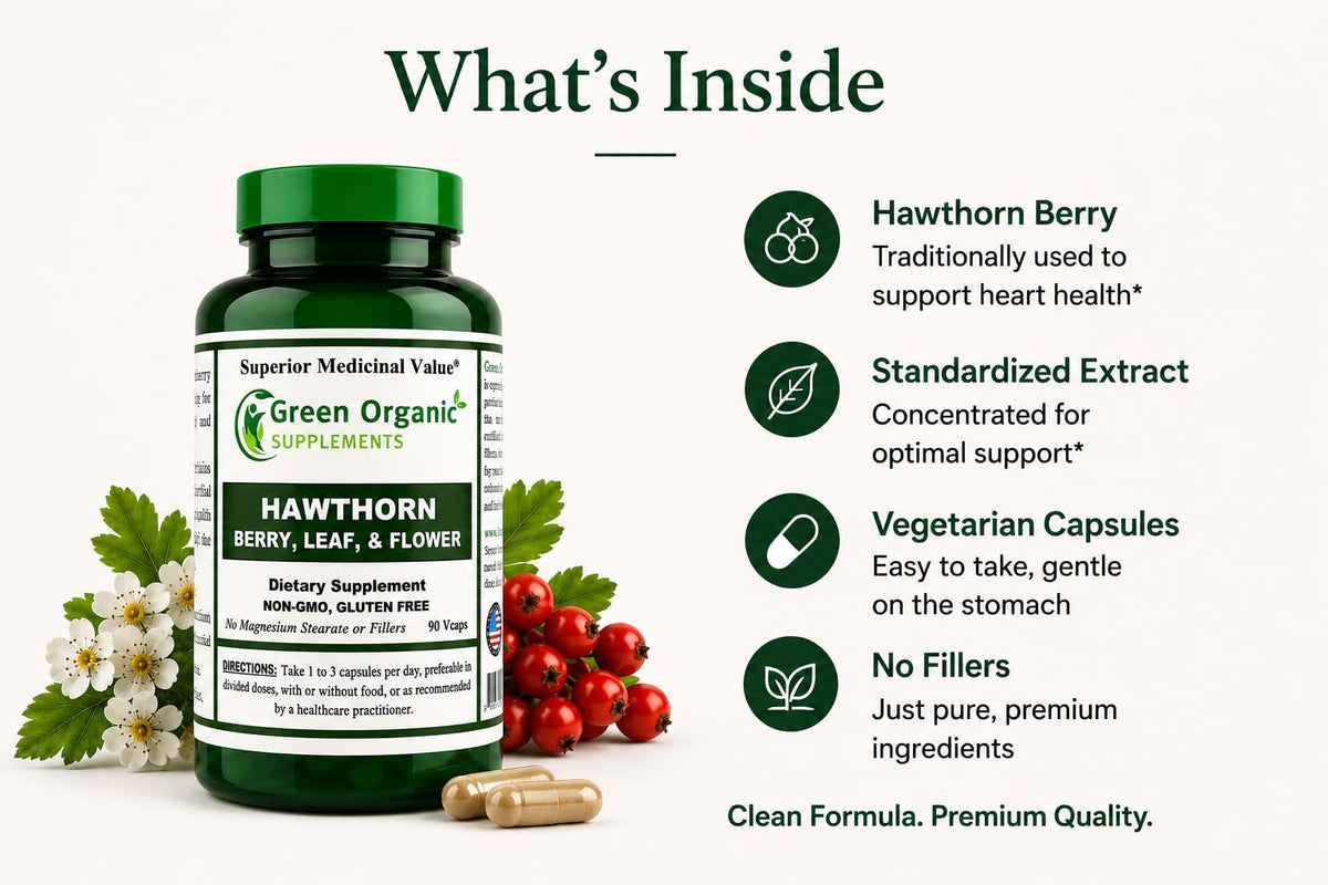Natural hawthorn capsules for digestion support