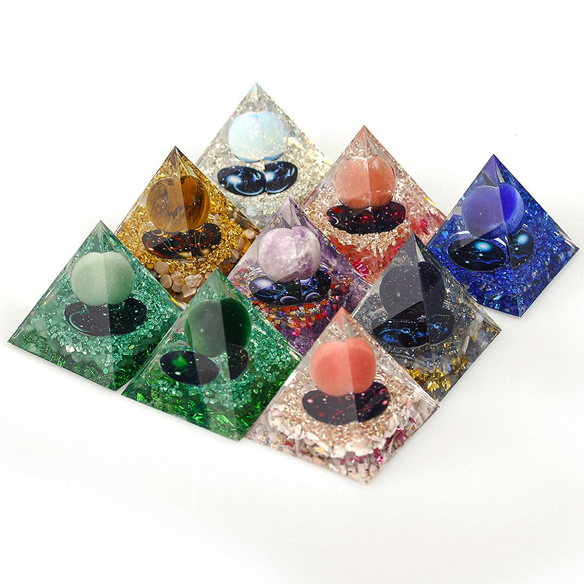 natural healing crystal pyramid decor