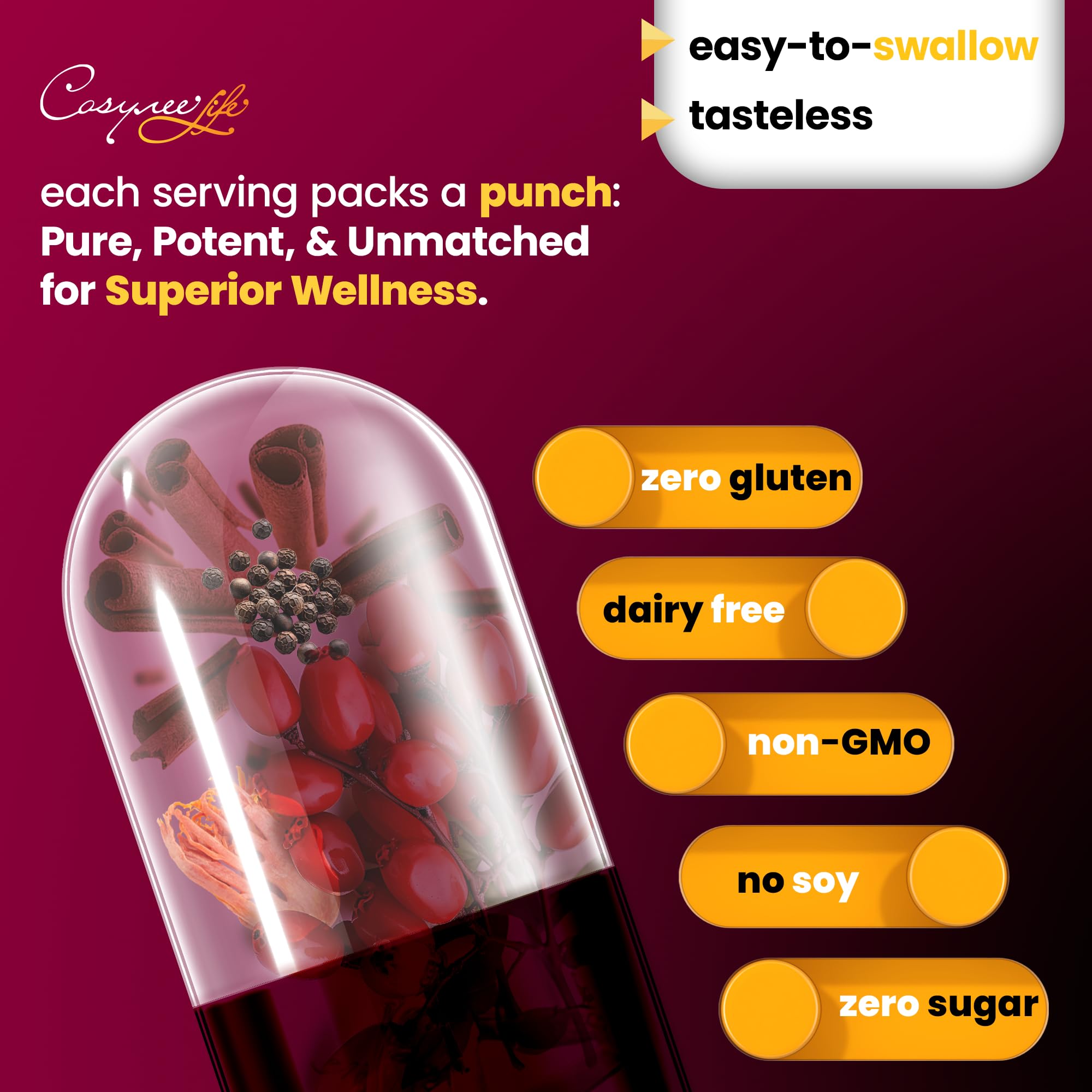 Natural health supplement with cinnamon